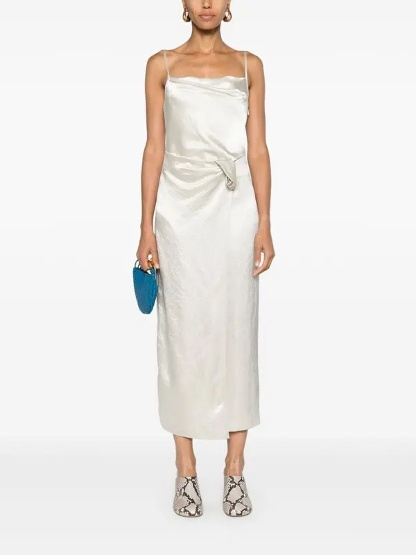 Nanushka Ruched Satin Midi Dress
