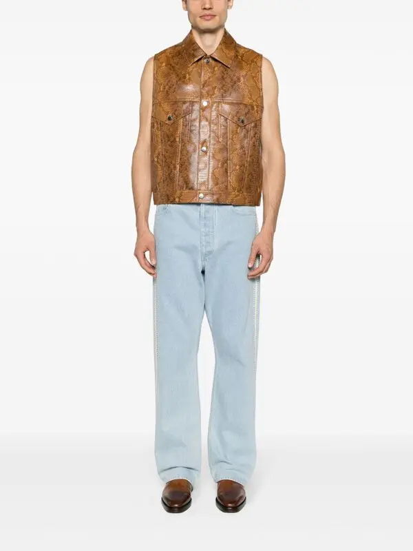 Nanushka Crochet-detailed Straight-leg Jeans