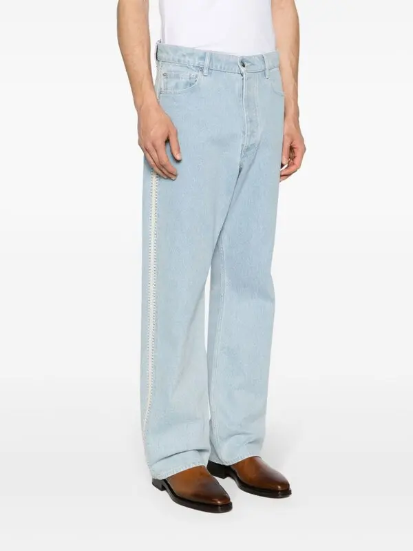 Nanushka Crochet-detailed Straight-leg Jeans
