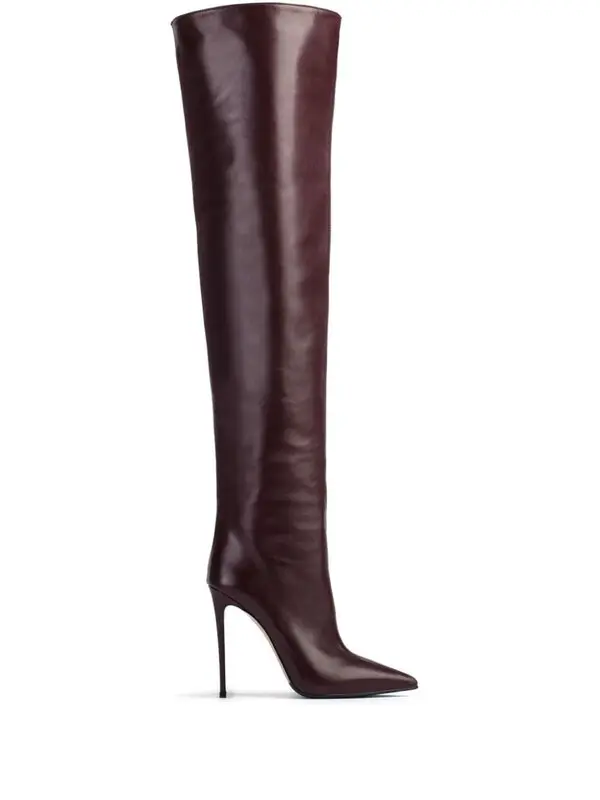 LE SILLA Eva 120mm Thigh-high Leather Boots - Red