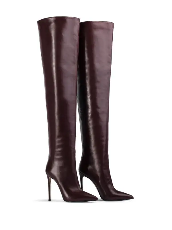 LE SILLA Eva 120mm Thigh-high Leather Boots - Red