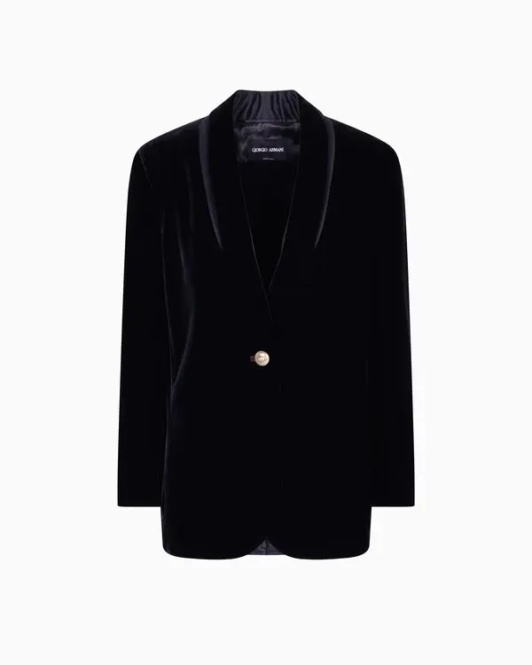 Giorgio Armani Velvet Single-breasted Jacket