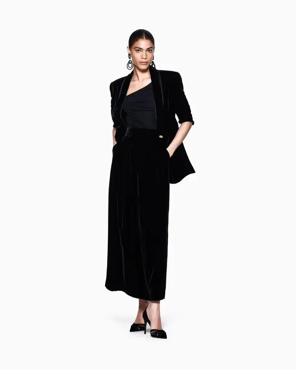 Giorgio Armani Velvet Single-breasted Jacket