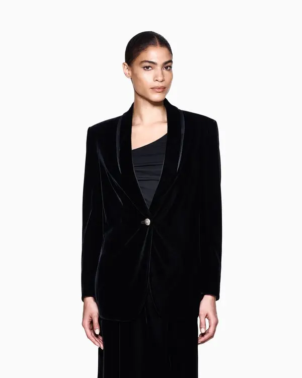 Giorgio Armani Velvet Single-breasted Jacket