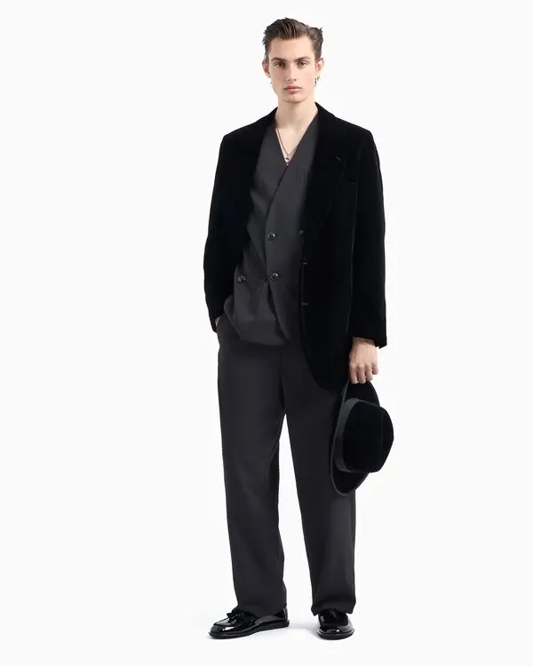 Giorgio Armani Double-breasted Suit In Stretch Virgin Wool
