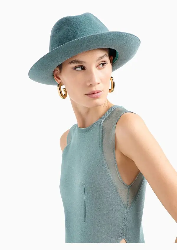 Giorgio Armani Rabbit Fur Hat With Velvet Detail