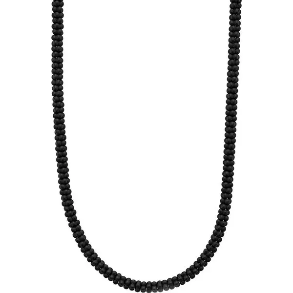 Lagos Matte Caviar Ceramic Beaded Necklace - Black