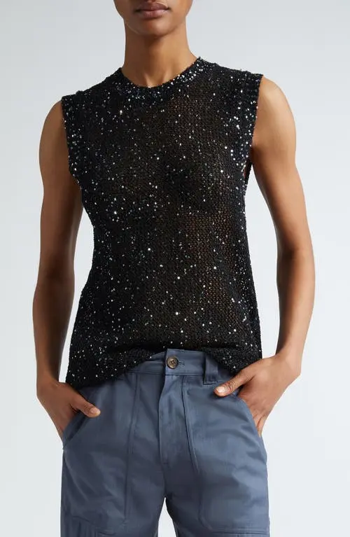 GOLDEN GOOSE Journey Sequin Sleeveless Sweater