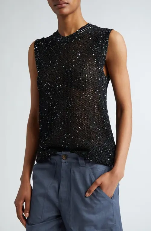 GOLDEN GOOSE Journey Sequin Sleeveless Sweater