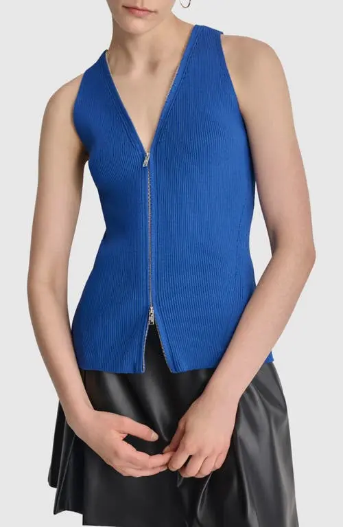 Dkny Ribbed Sweater Vest - Lapis Blue