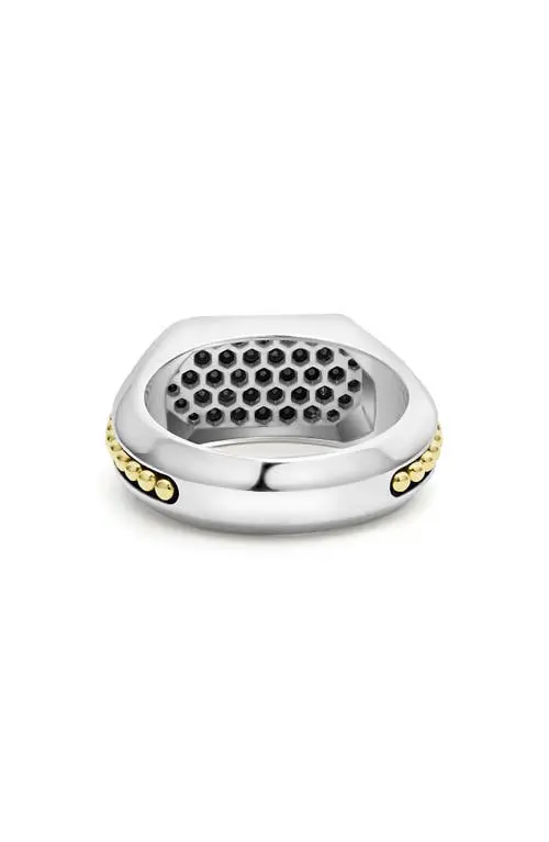 Lagos Anthem Diamond Pavé Signet Ring - Black
