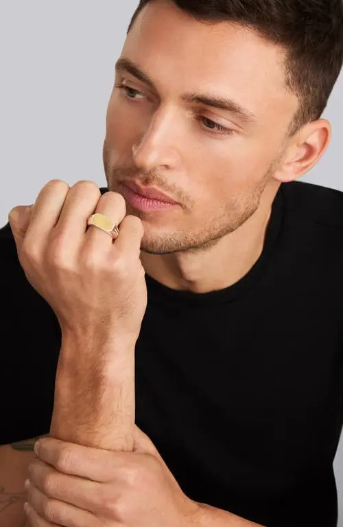Lagos Anthem Satin Signet Ring - Two-tone