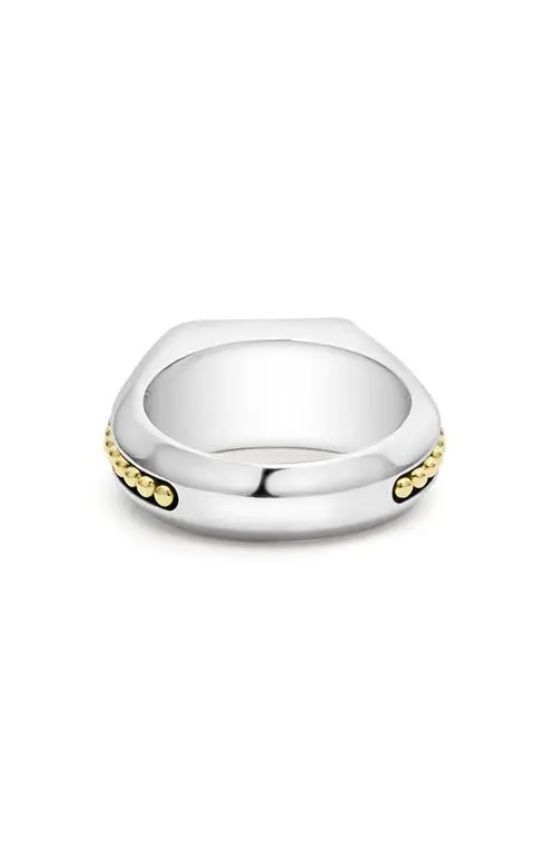 Lagos Anthem Satin Signet Ring - Two-tone