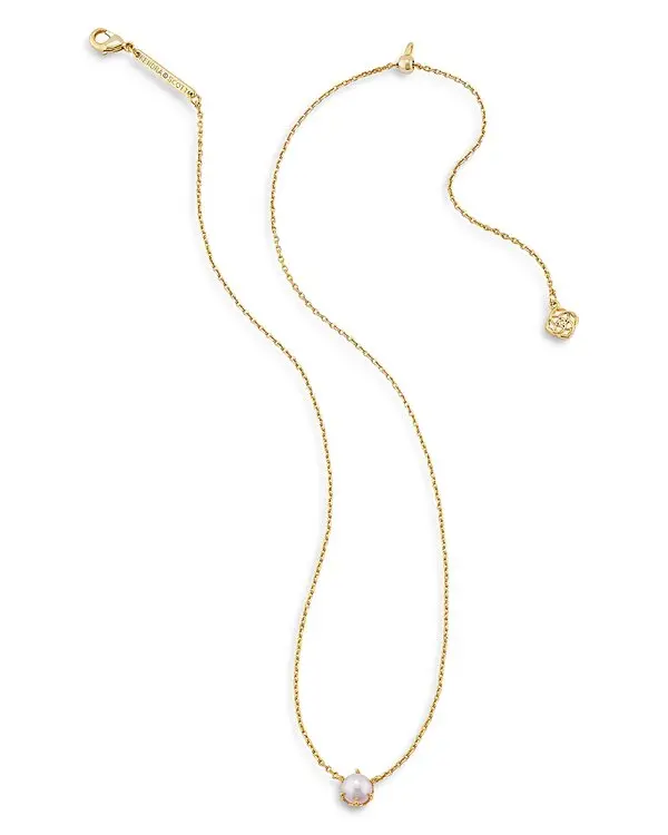 Kendra Scott Arya Cultured Freshwater Pearl 18" Adjustable Pendant Necklace - Gold/white Pearl