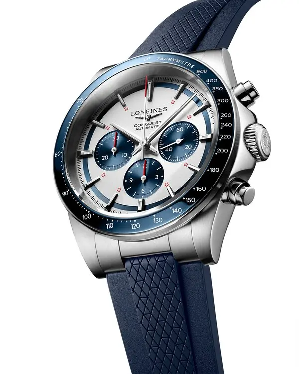 LONGINES Conquest Chronograph 42mm - Silver/blue