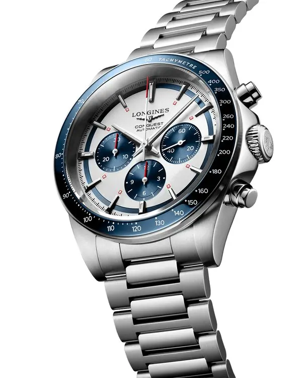 LONGINES Conquest Chronograph, 42mm - Silver