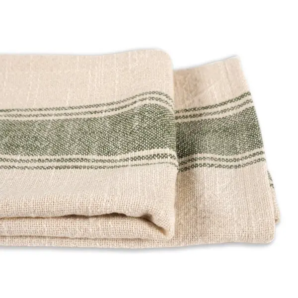 KAF HOME Firenze Cotton Kitchen Towels, Set Of 4 - Green