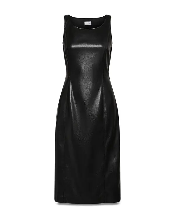 Marella Faux Leather Dress In Black - 50% Off | Editorialist