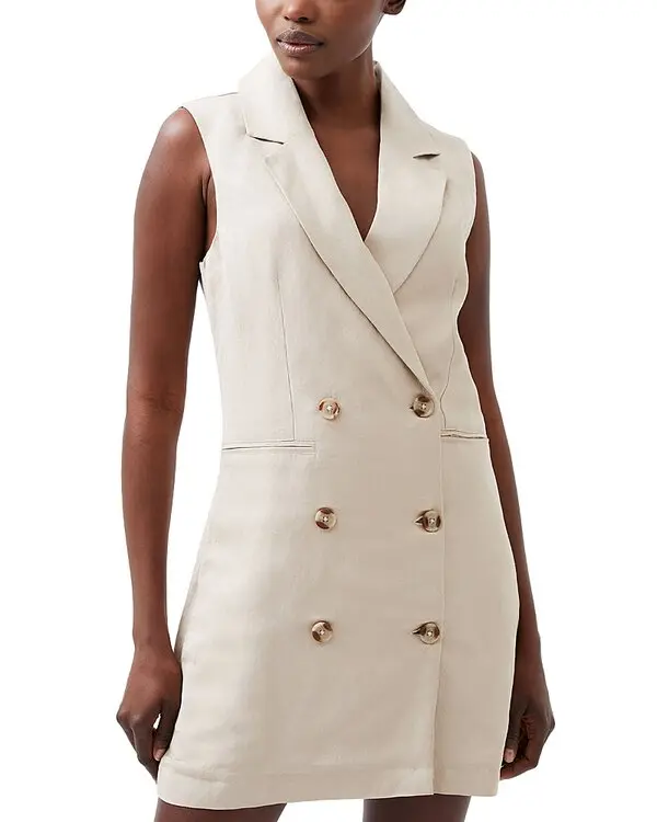 French Connection Birdie Linen Blend Blazer Dress In Wild Wheat - 70% Off |  Editorialist