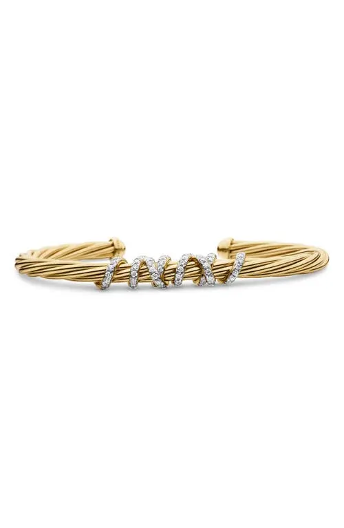 David Yurman Helena Center Station Diamond Bracelet - Gold/diamond