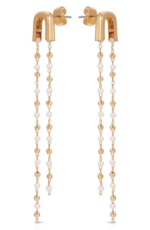 Ettika Imitation Pearl Drop Earrings