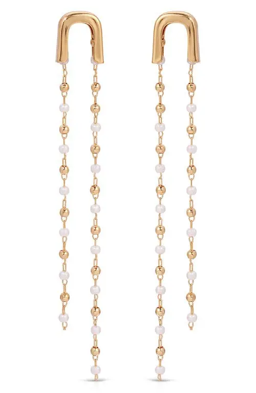 Ettika Imitation Pearl Drop Earrings