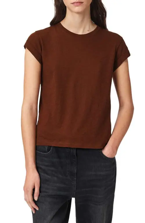 ALLSAINTS Anna Cotton T-shirt - Rust Brown