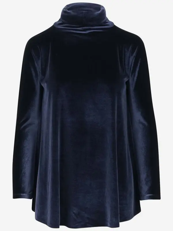 STEPHAN JANSON Stretch Velvet Jersey Blouse
