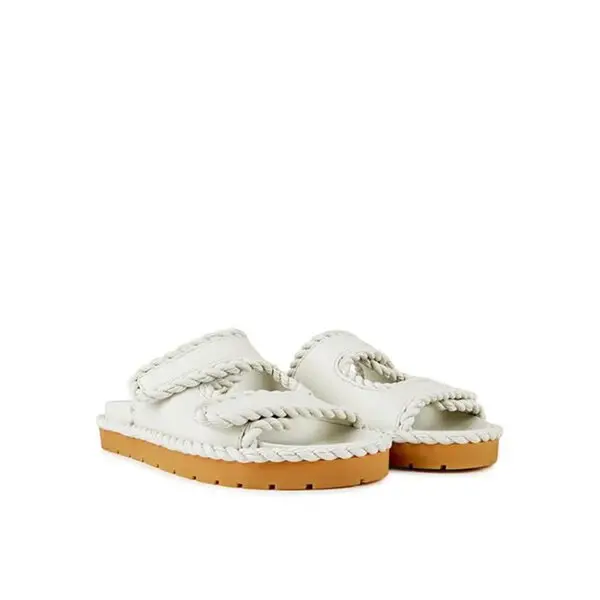 Bottega Veneta Flat Mule Sandals - White
