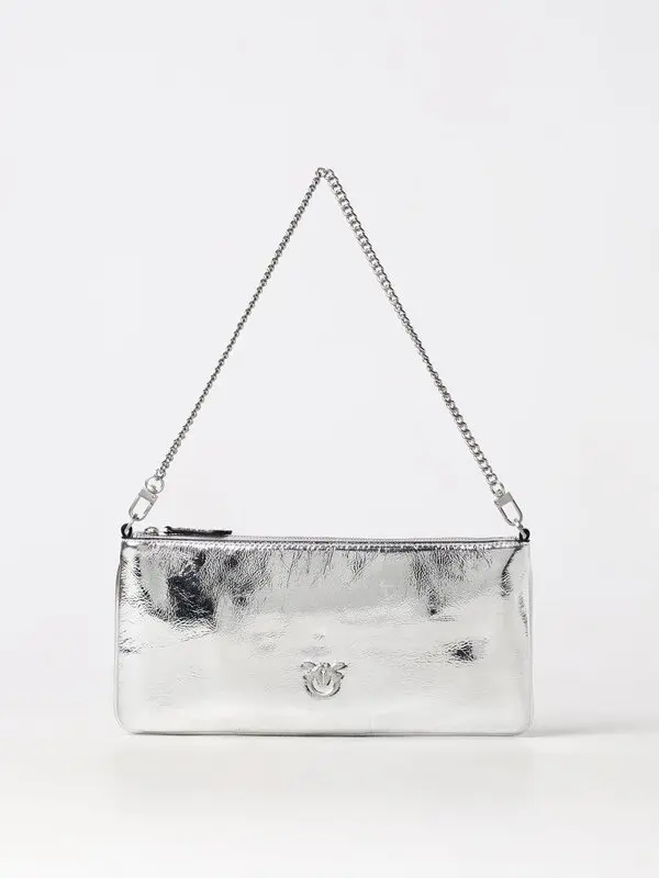 Pinko Metallic Shoulder Bag - Silver