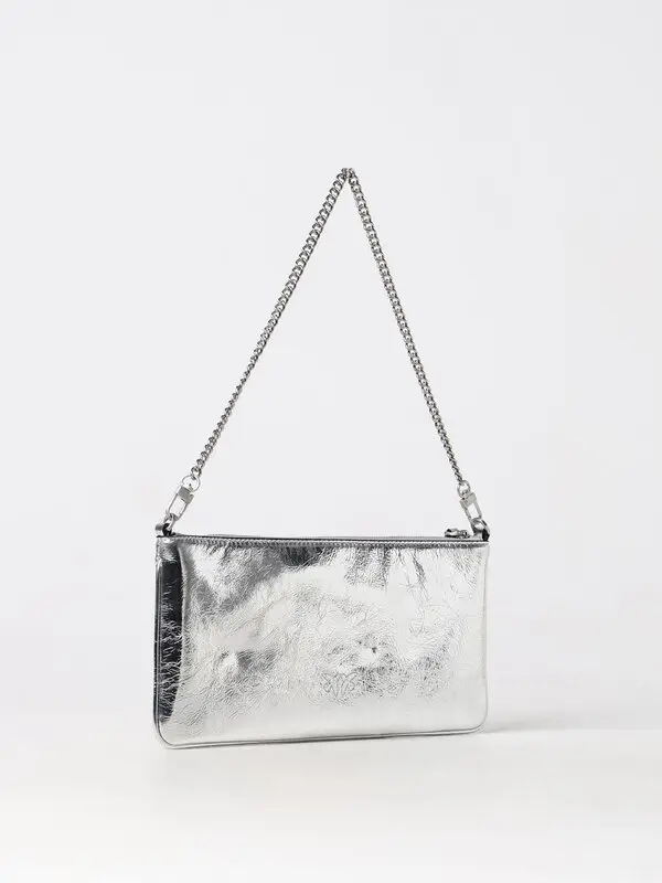 Pinko Metallic Shoulder Bag - Silver