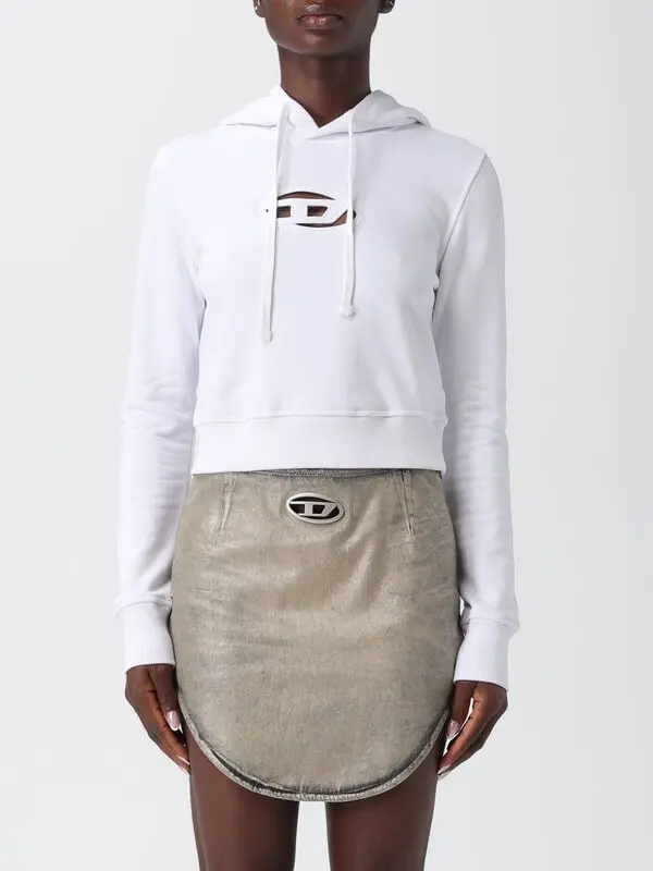 DIESEL Cropped Hoodie - White