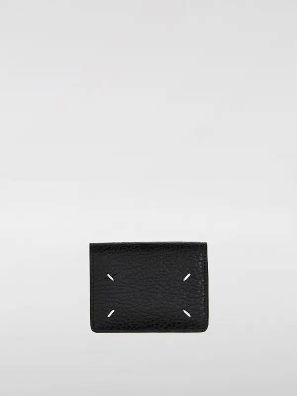MAISON MARGIELA Grained Leather Tri-fold Wallet With Four Stitches Logo