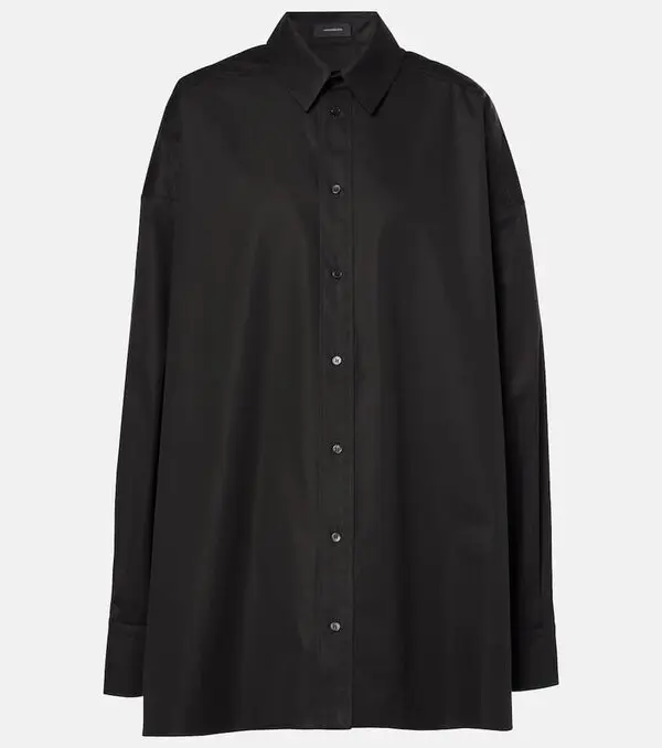 Wardrobe.NYC Oversized Cotton Shirt Dress - Black