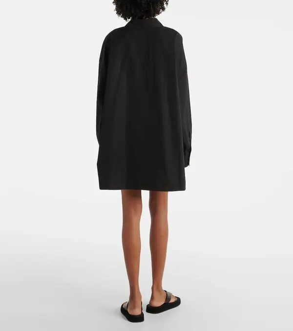 Wardrobe.NYC Oversized Cotton Shirt Dress - Black