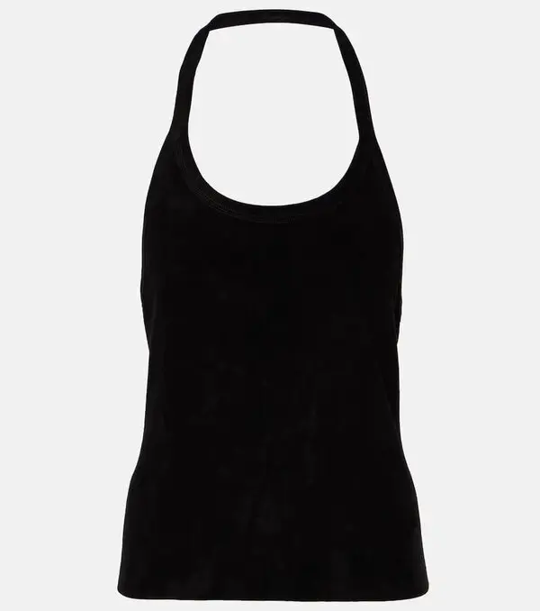 Stouls Halterneck Suede Top - Black