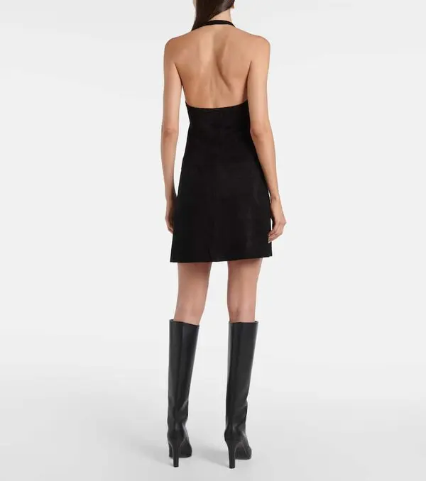 Stouls Halterneck Suede Top - Black