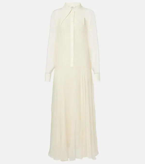 Chloé Silk Chiffon Shirt Dress