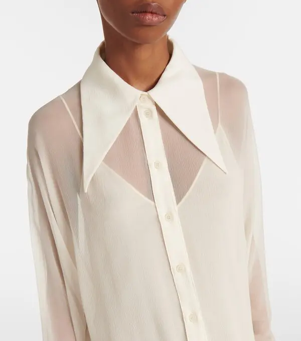 Chloé Silk Chiffon Shirt Dress