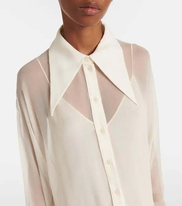 Chloé Silk Chiffon Shirt Dress