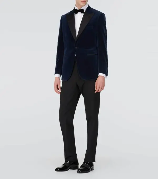Brioni Satin-trimmed Cotton Velvet Tuxedo Jacket
