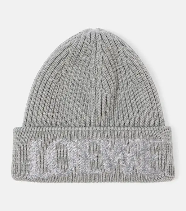 Loewe Logo Wool Beanie - Grey