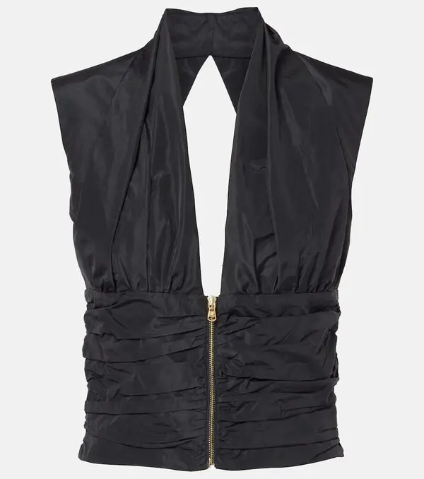 PATOU Ruched Taffeta Top
