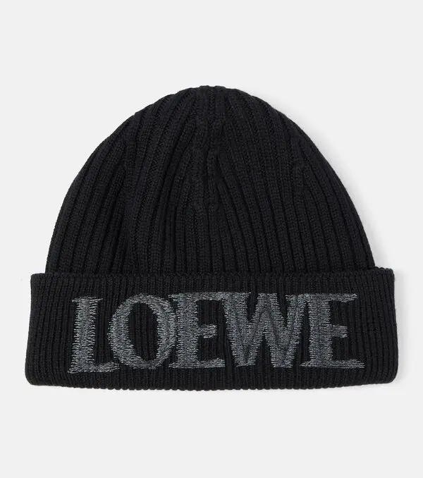 Loewe Logo Wool Beanie - Black