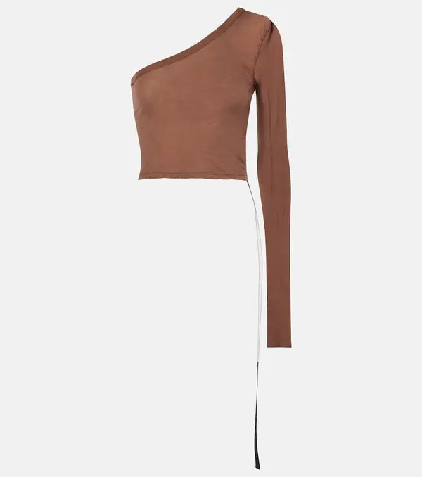 Rick Owens Ziggy Cotton Jersey Top - Brown