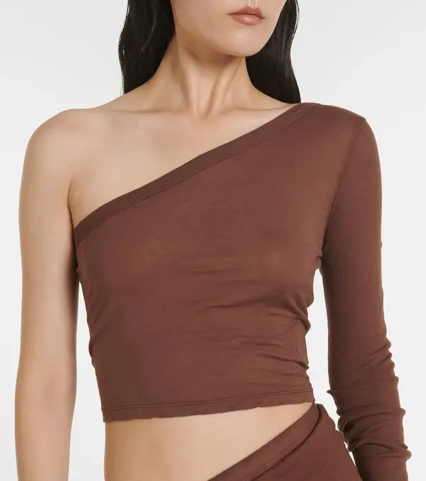 Rick Owens Ziggy Cotton Jersey Top - Brown