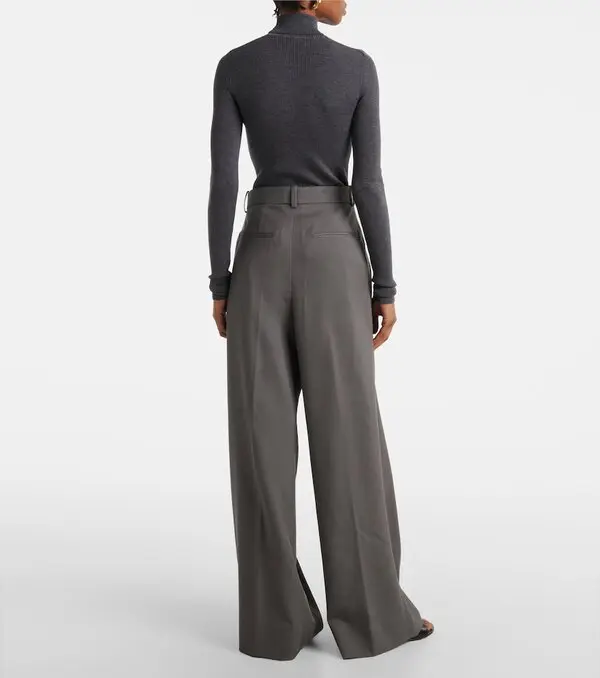 Wardrobe.NYC High-rise Wide-leg Wool Pants - Black