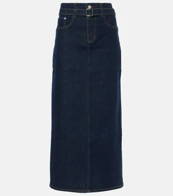 Proenza Schouler Calder Denim Midi Skirt - Blue