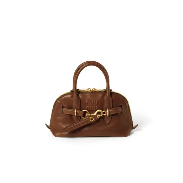 Miu Miu Aventure Nappa Leather Top-handle Bag - Oak