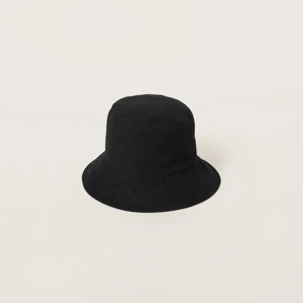 Miu Miu Gabardine Bucket Hat Miu Miu Gabardine Bucket Hat - Black | Editorialist main image 3